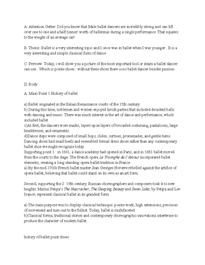 Sample Outline-Cheerleading - Special Interest Speech: Cheerleading I ...
