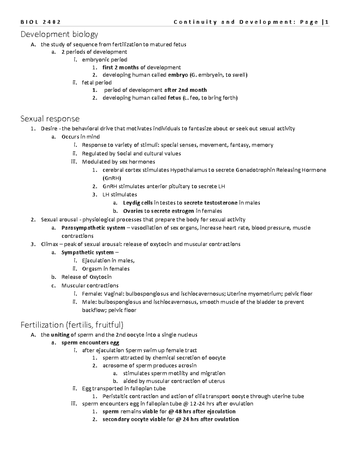 11.Continuity and Development - Development biology A. the study of ...