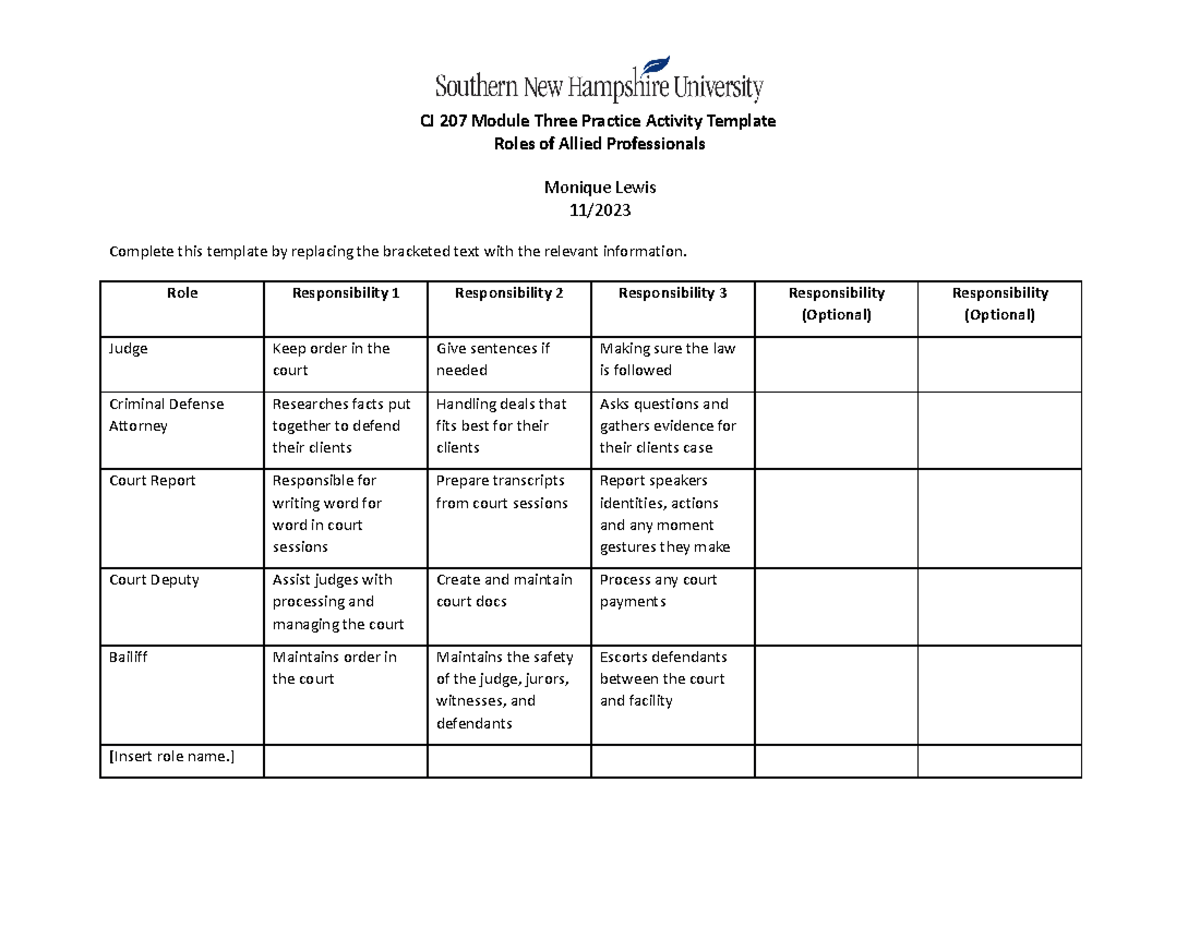 CJ-207 Practice Activity 3-1 Template - CJ 207 Module Three Practice ...