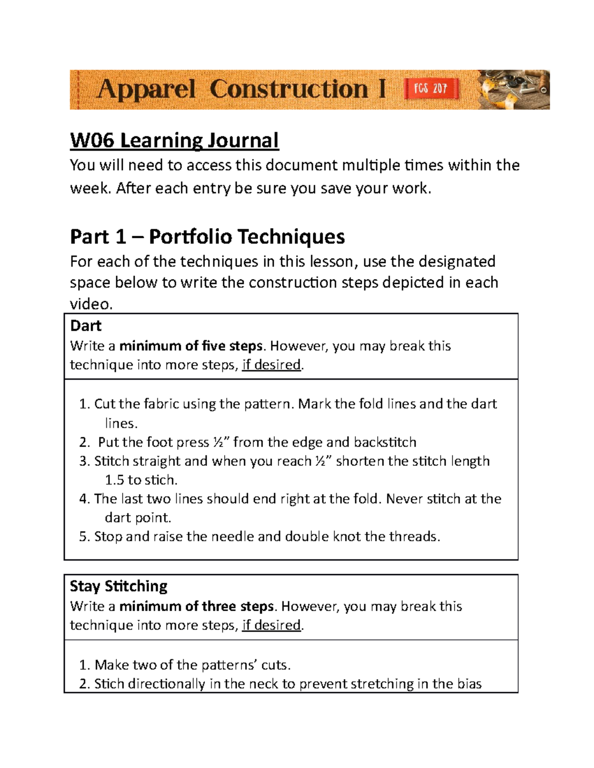 Week 06 Journal - W06 Learning Journal You will need to access this ...