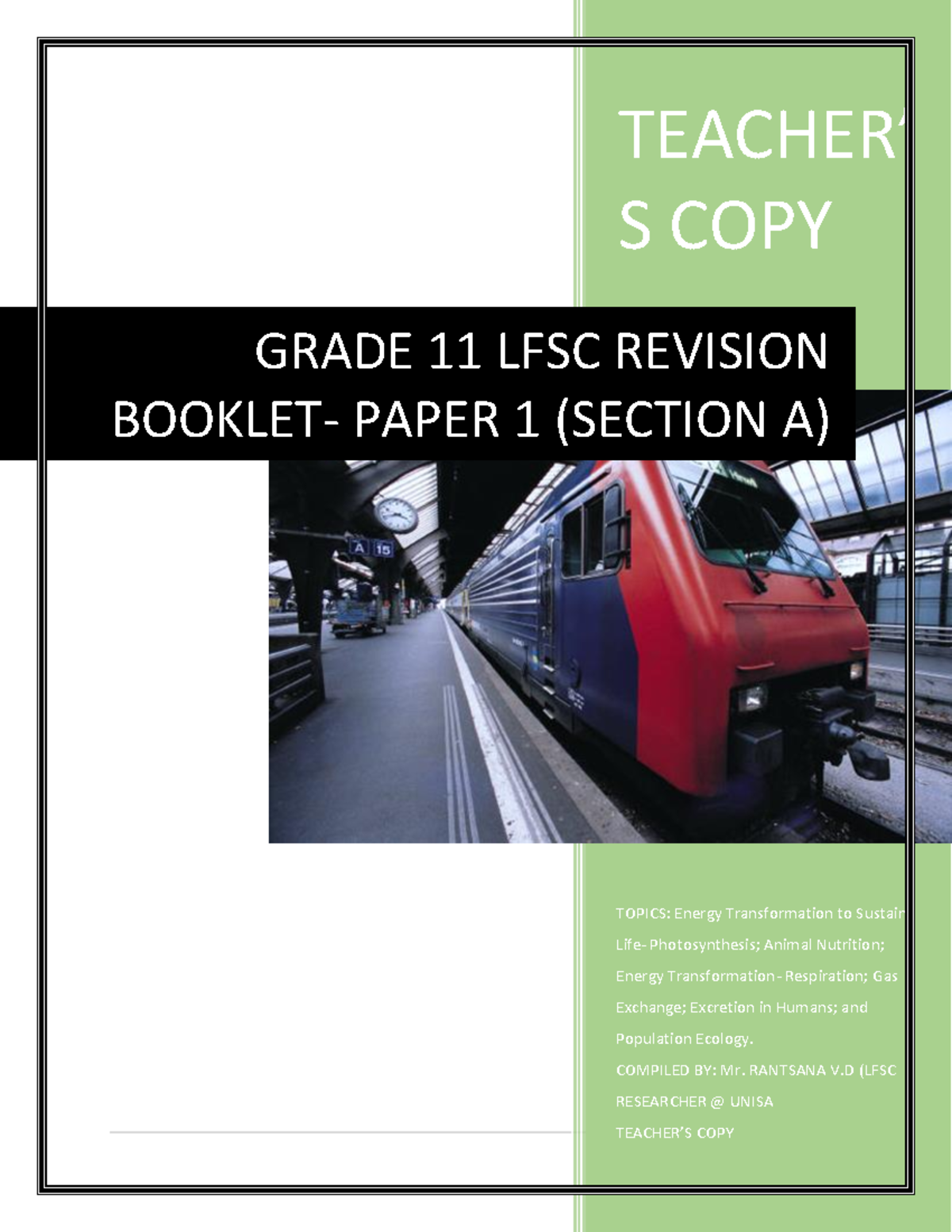 LFSC GRD 11 P1 Revision Booklet ( Section A)- Teacher'S COPY - TEACHER ...