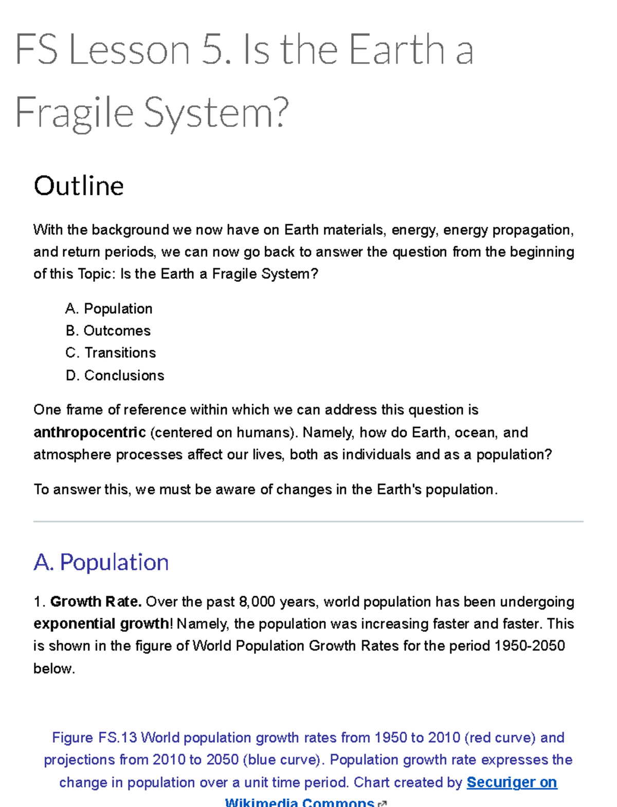 FS Lesson 5. Is the Earth a Fragile System - FS Lesson 5. Is the Earth ...