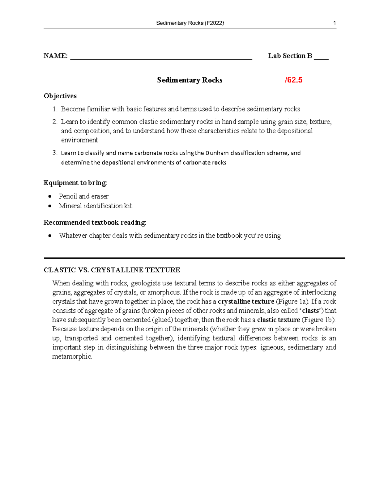 Lab4-Sedimentary Rocks Lab 2022 - NAME