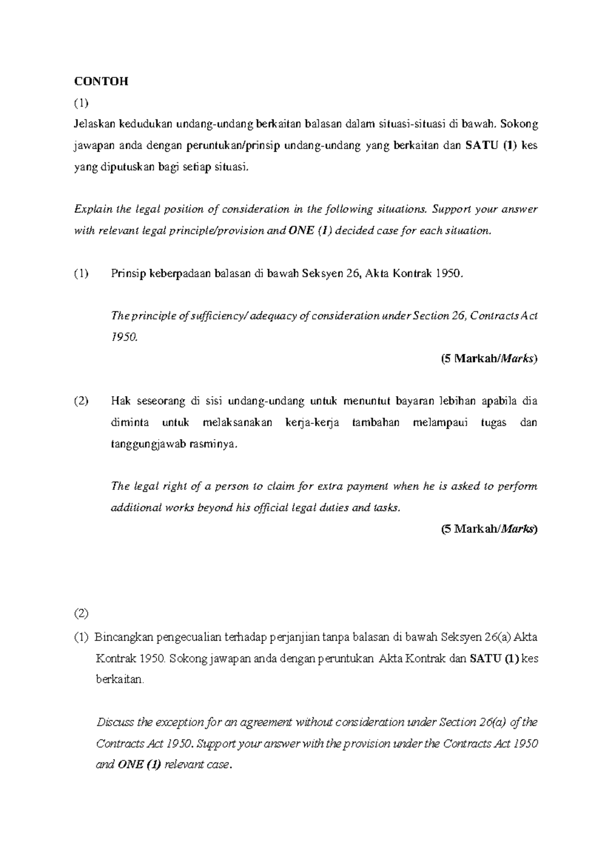 Contoh MID TERM Struktur - CONTOH (1) Jelaskan kedudukan undang-undang ...