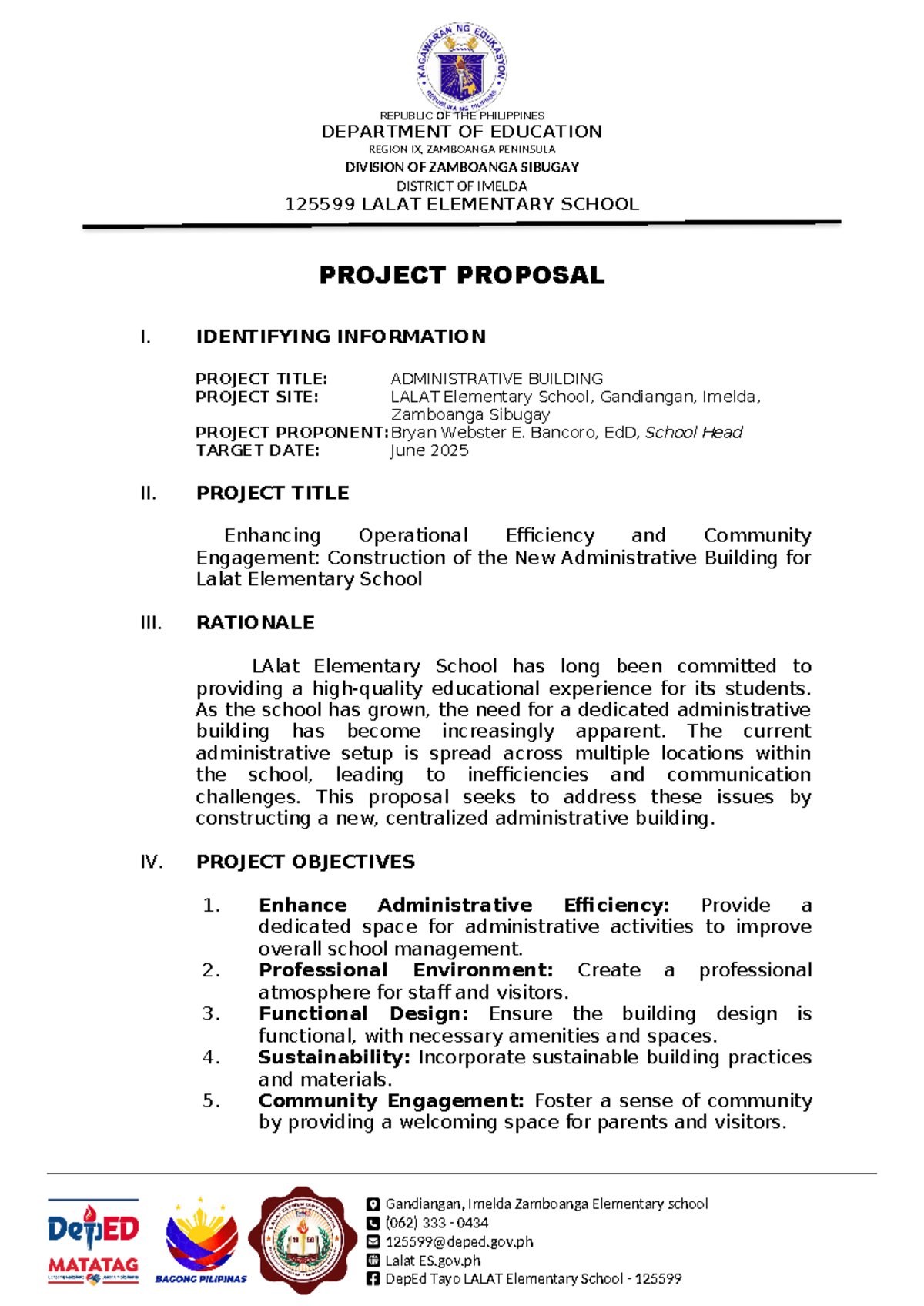 Project Proposal FOR Administrative Building - Gandiangan, Imelda ...