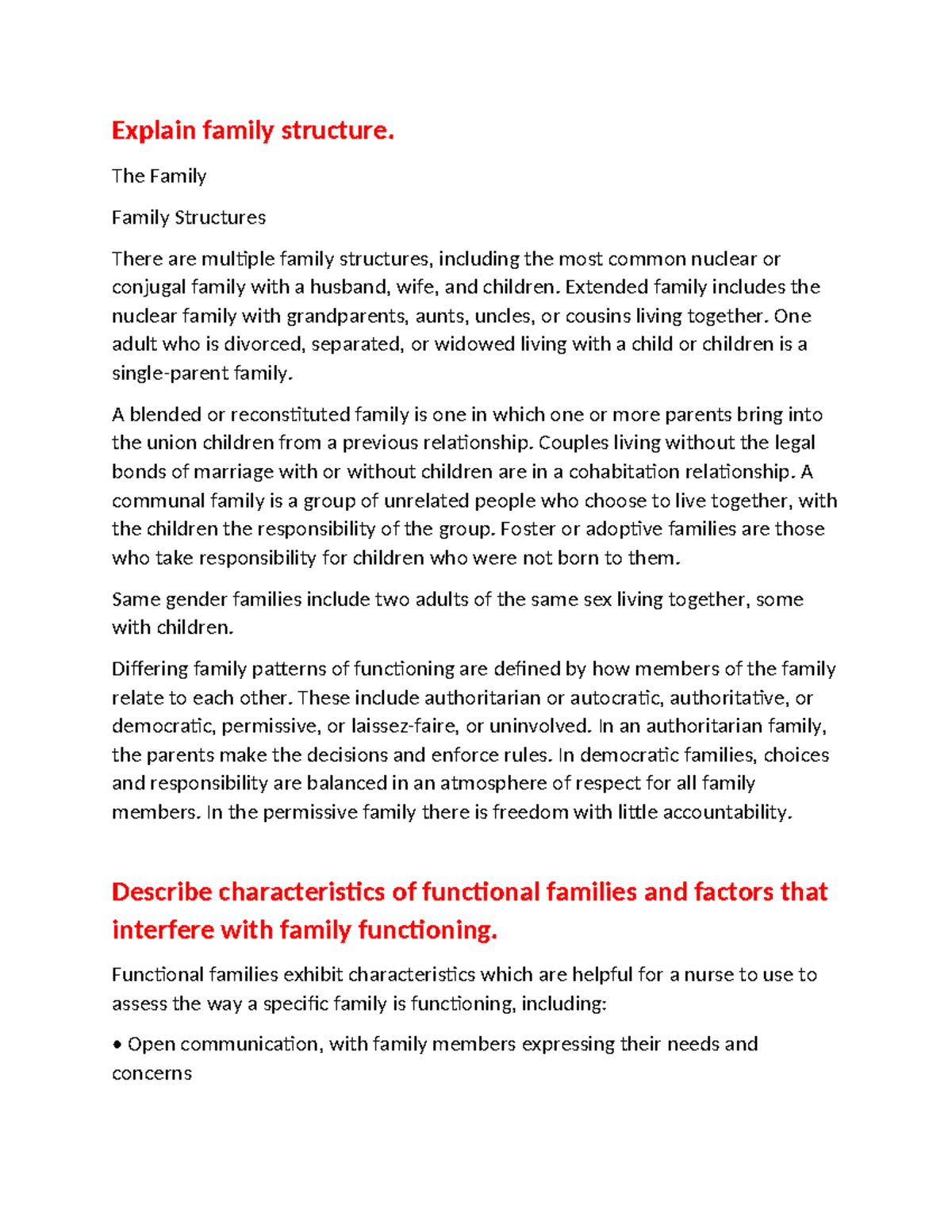 Explain family structure - The Family Family Structures There are ...