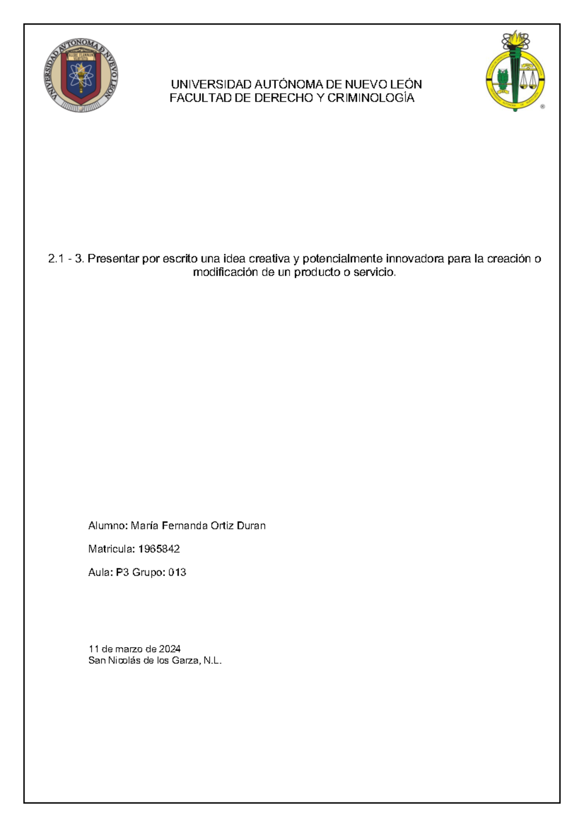MFOD LEI 2 - UNIVERSIDAD AUTÓNOMA DE NUEVO LEÓN FACULTAD DE DERECHO Y ...