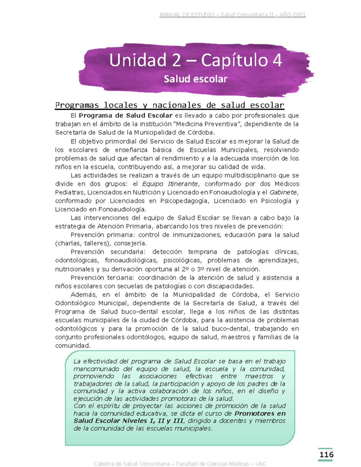 Unidad 2 - Capitulo 4 - SC2 2021 - 116 Programas locales y nacionales ...