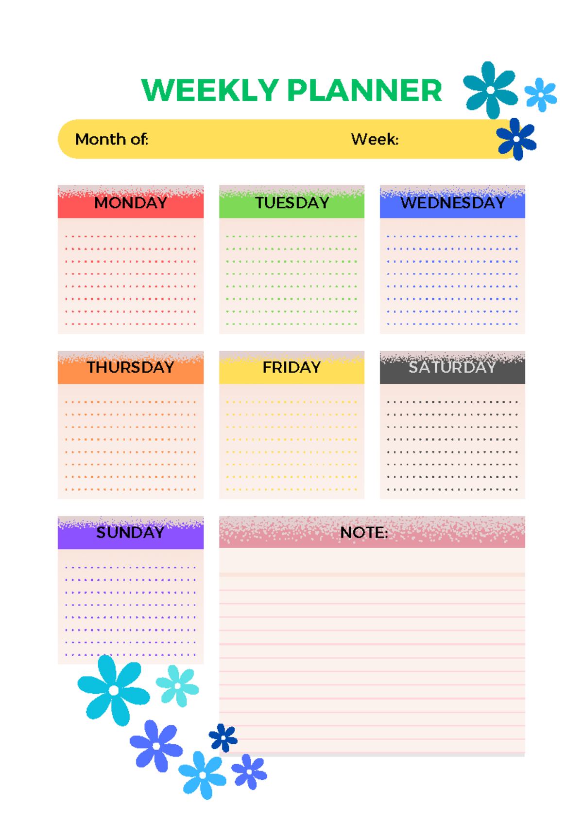 Weekly Planner for students - English 7 - JHS - WEEKLY PLANNER Week ...
