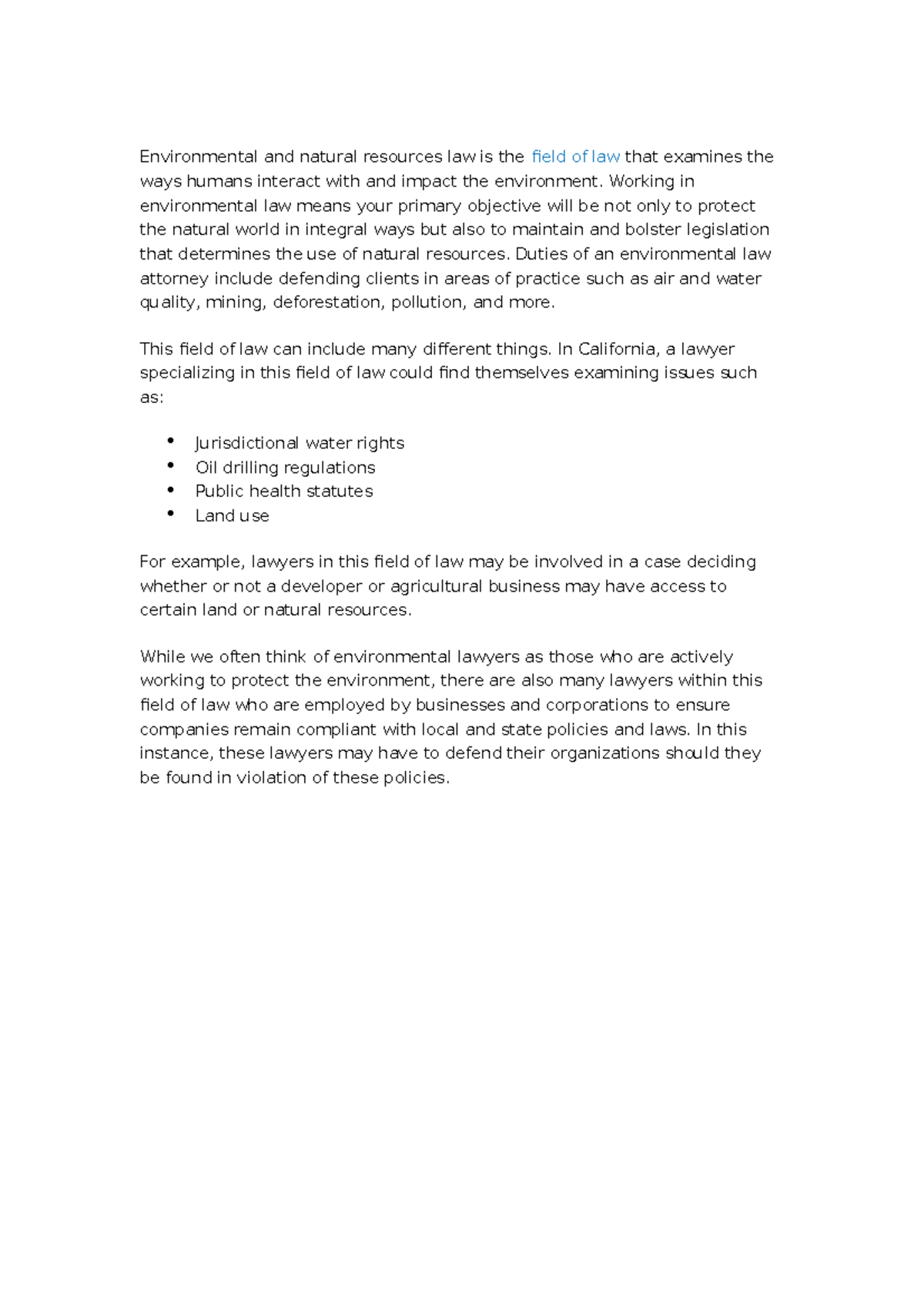 Environmental & Natural Resources Law - Environmental and natural ...