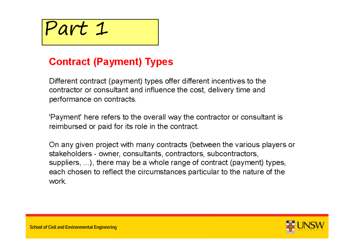 Combined Contract Types - Contract (Payment) Types Different contract ...