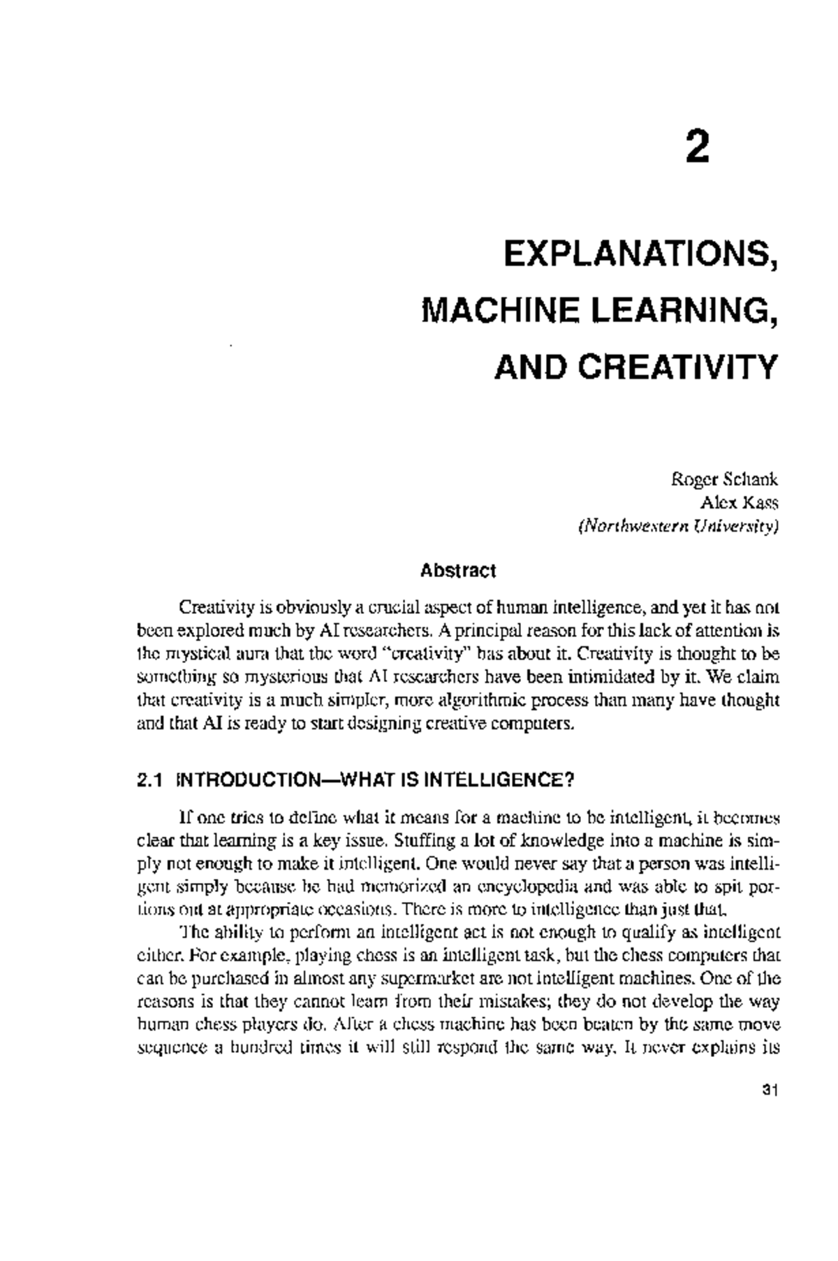 Schank 1990 - 2 EXPLANATIONS, MACHINE LEARNING, AND CREATIVITY Roger ...