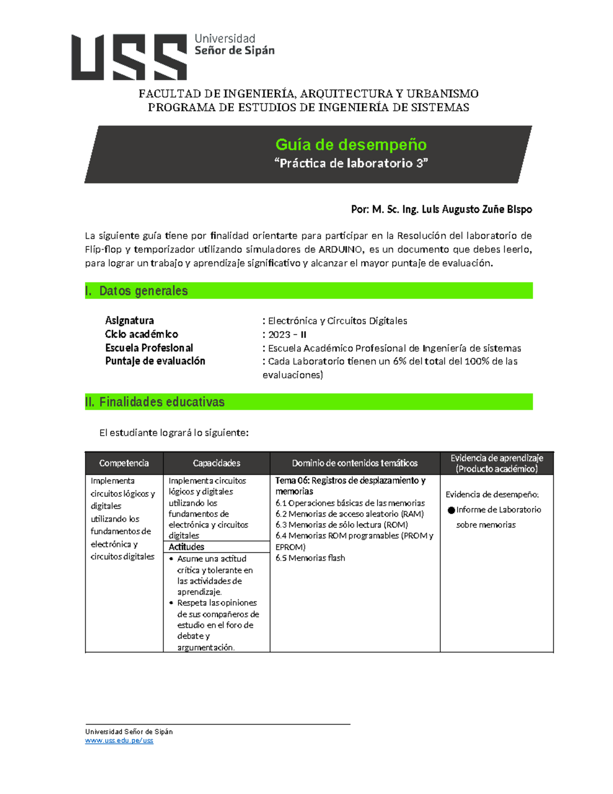 (ED) Laboratorio 3 - FACULTAD DE INGENIERÍA, ARQUITECTURA Y URBANISMO ...