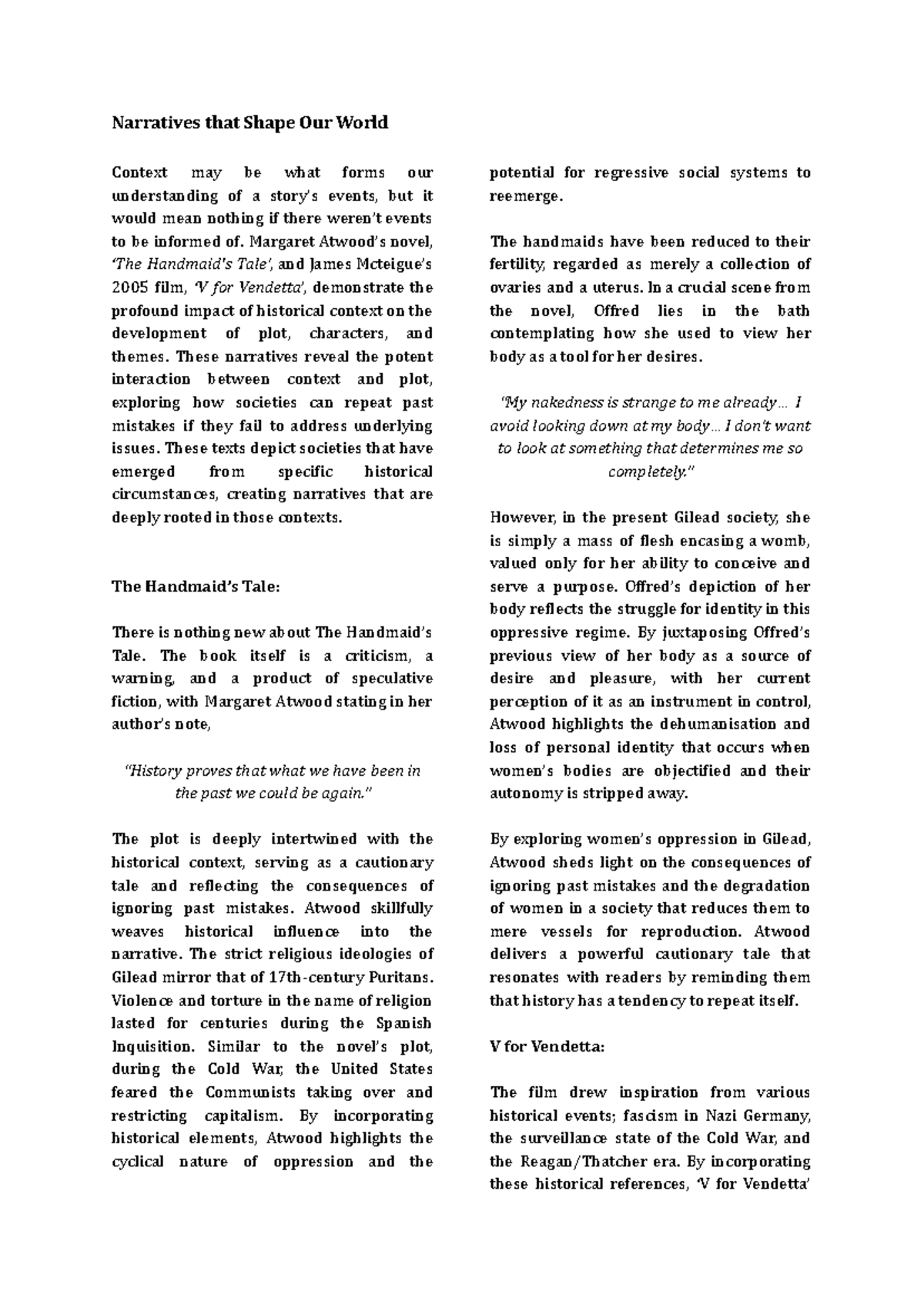 Narratives that Shape our World - Narratives that Shape Our World ...