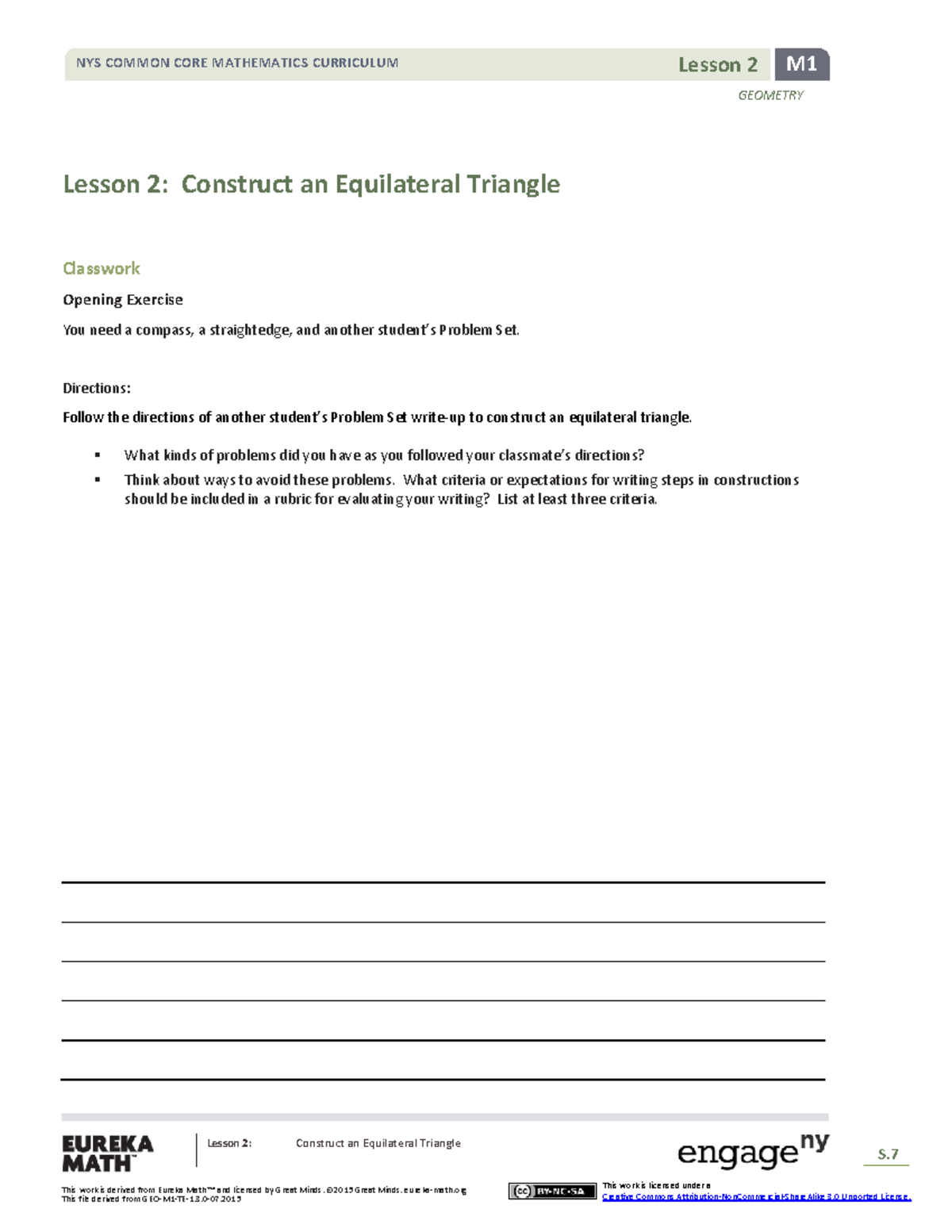 Geometry m1 topic a lesson 2 student - GEOMETRY Lesson 2: Construct an ...