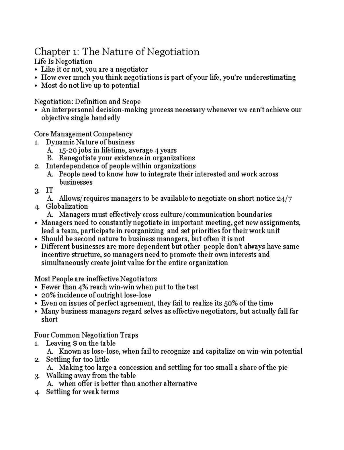 Negotiation Power Point Slides - Chapter 1: The Nature of Negotiation ...