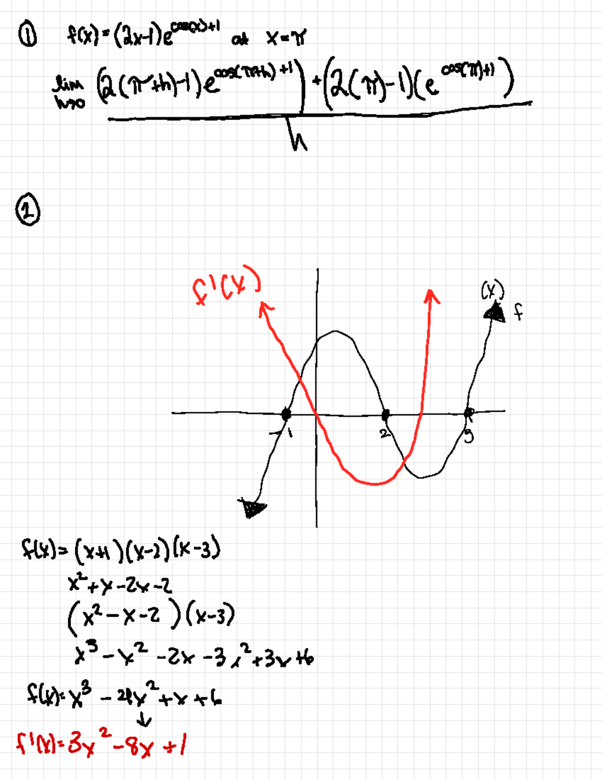 Calc 5 - XZCXJKB - ME 2580 - f(x) = (2x - 1)e2s(x) + 1 ⑪ f(x) (2x-1ecos ...
