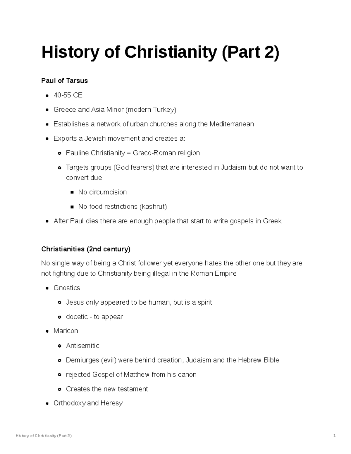 History of Christianity (Part 2) - The virgin birth is the term that is ...