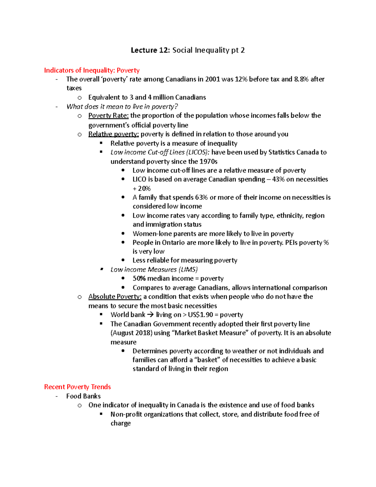 Lecture 12; Social Inequality pt2 - PEIs poverty % is very low Less ...