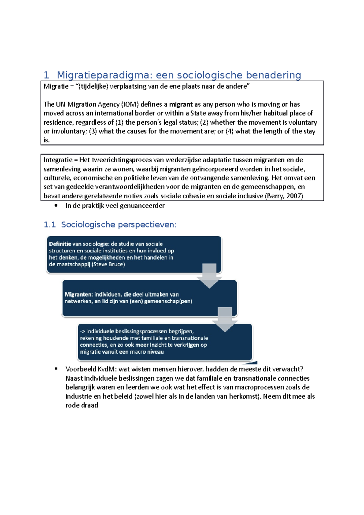 Interdisciplinaire perspectieven op migratie en integratie les 1 - 1 Migratieparadigma: een ...
