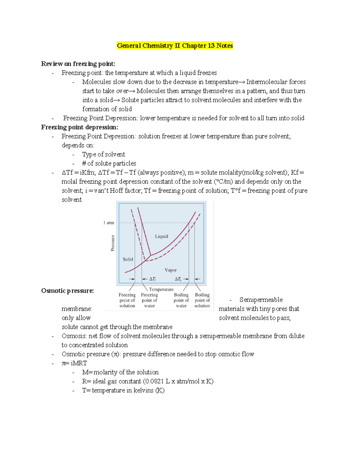 General Chemistry II Chapter 13 Notes Pt 8 - General Chemistry II ...