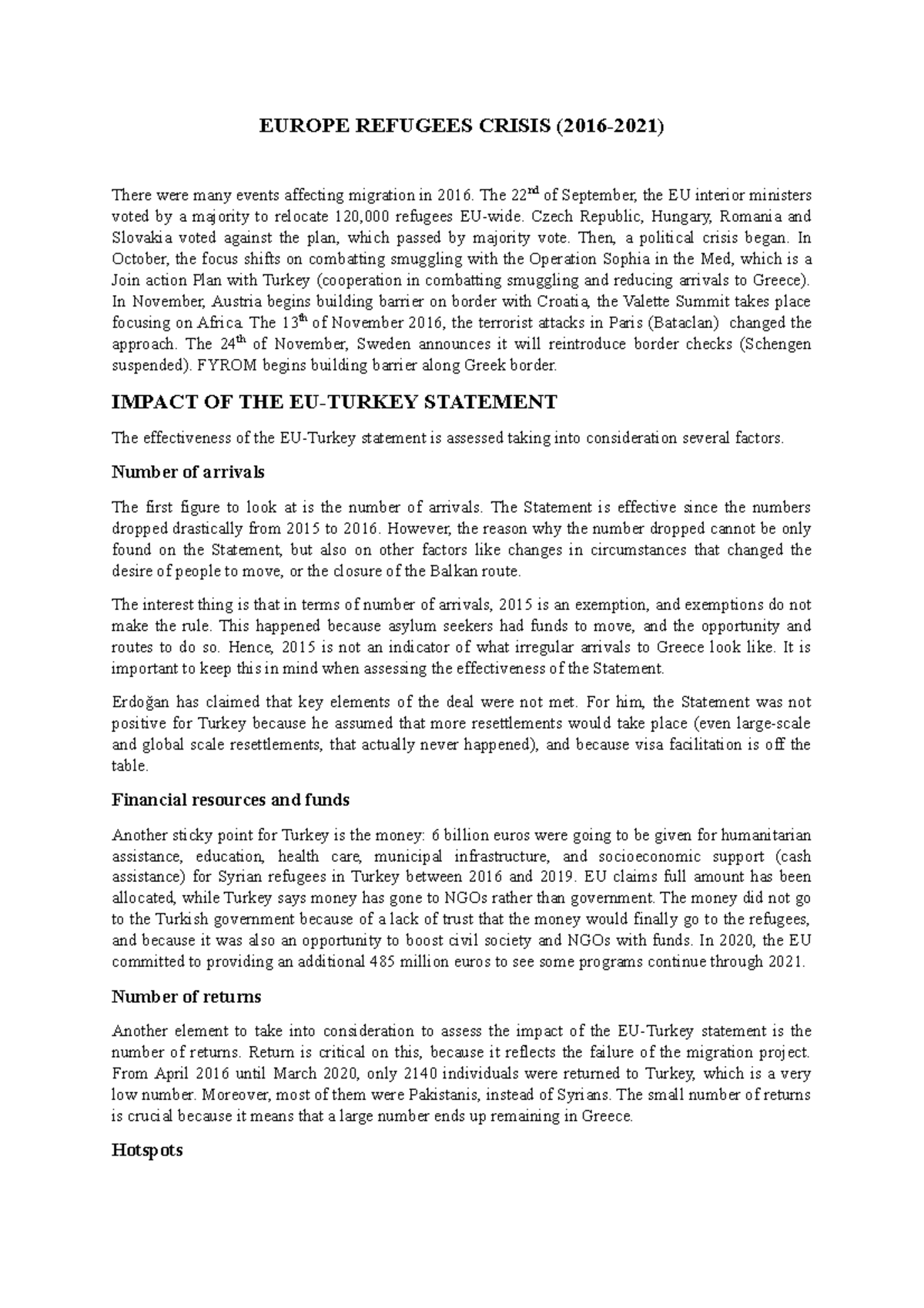 Europe Refugees Crisis (2016-2019 ) - EUROPE REFUGEES CRISIS (2016-2021 ...