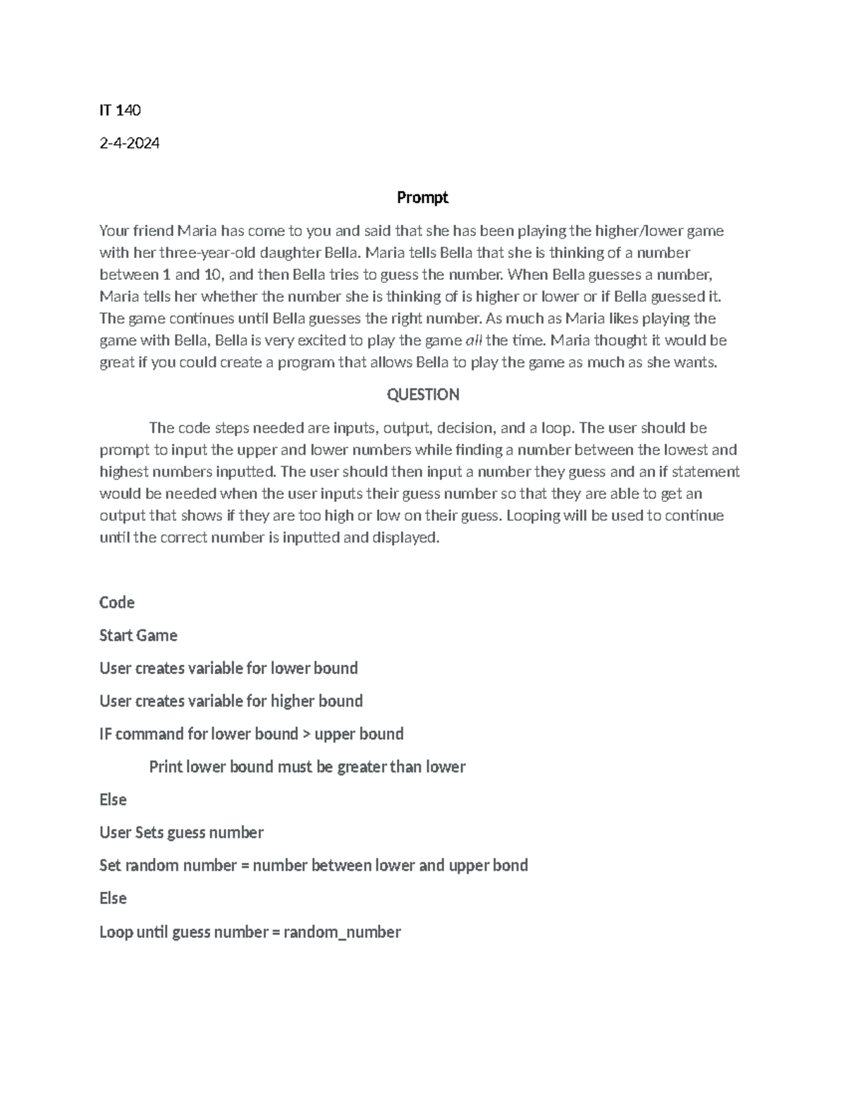 4 3 Pseudocode Revisited It 140 2 4 Prompt Your Friend Maria Has Come To You And Said That 