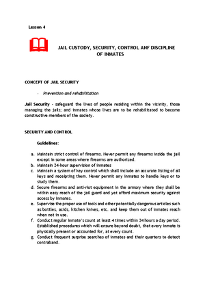 Correctional Facilities - Lesson 3 Prison Facilities: New Bilibid ...