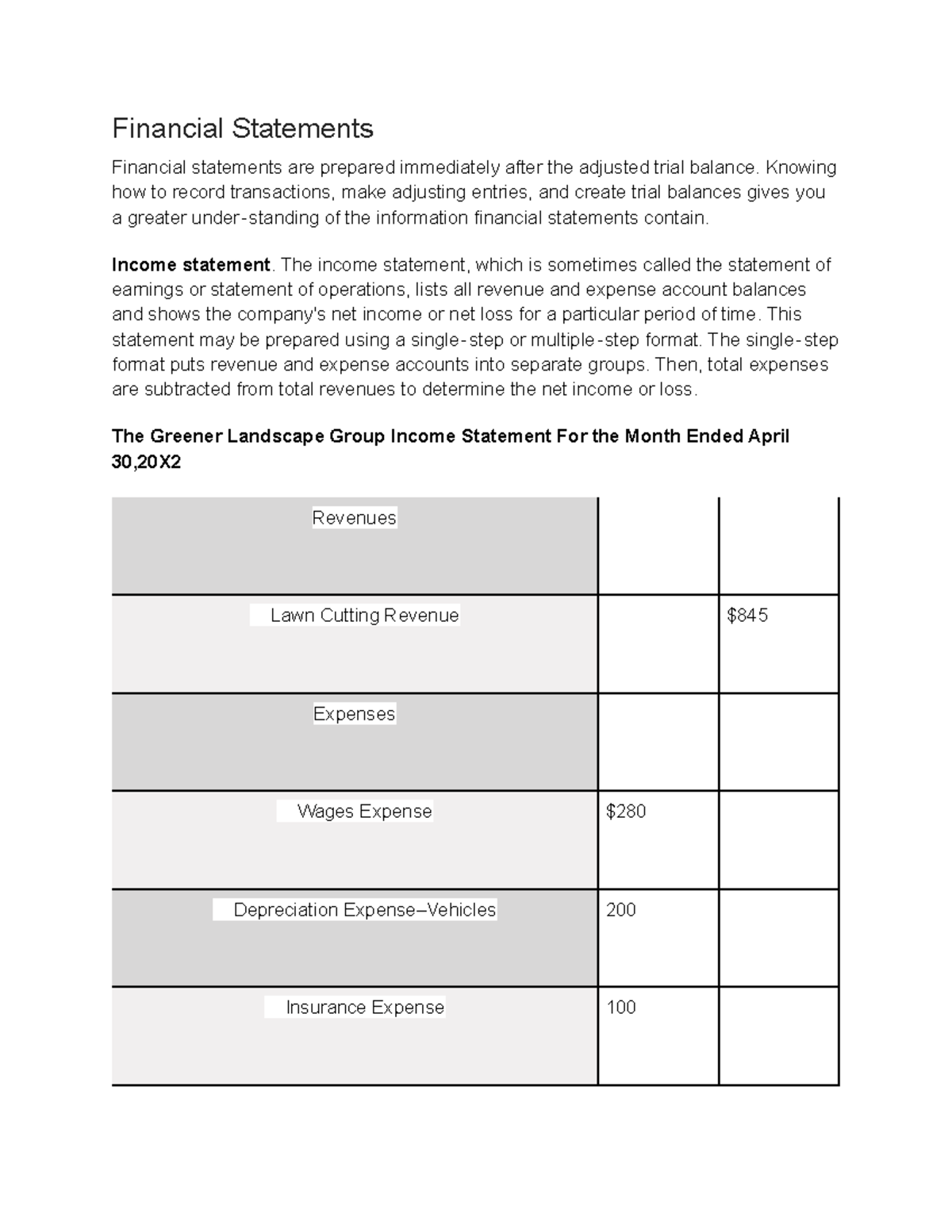 Financial Statements - Lecture notes 4 - Financial StatementsFinancial ...