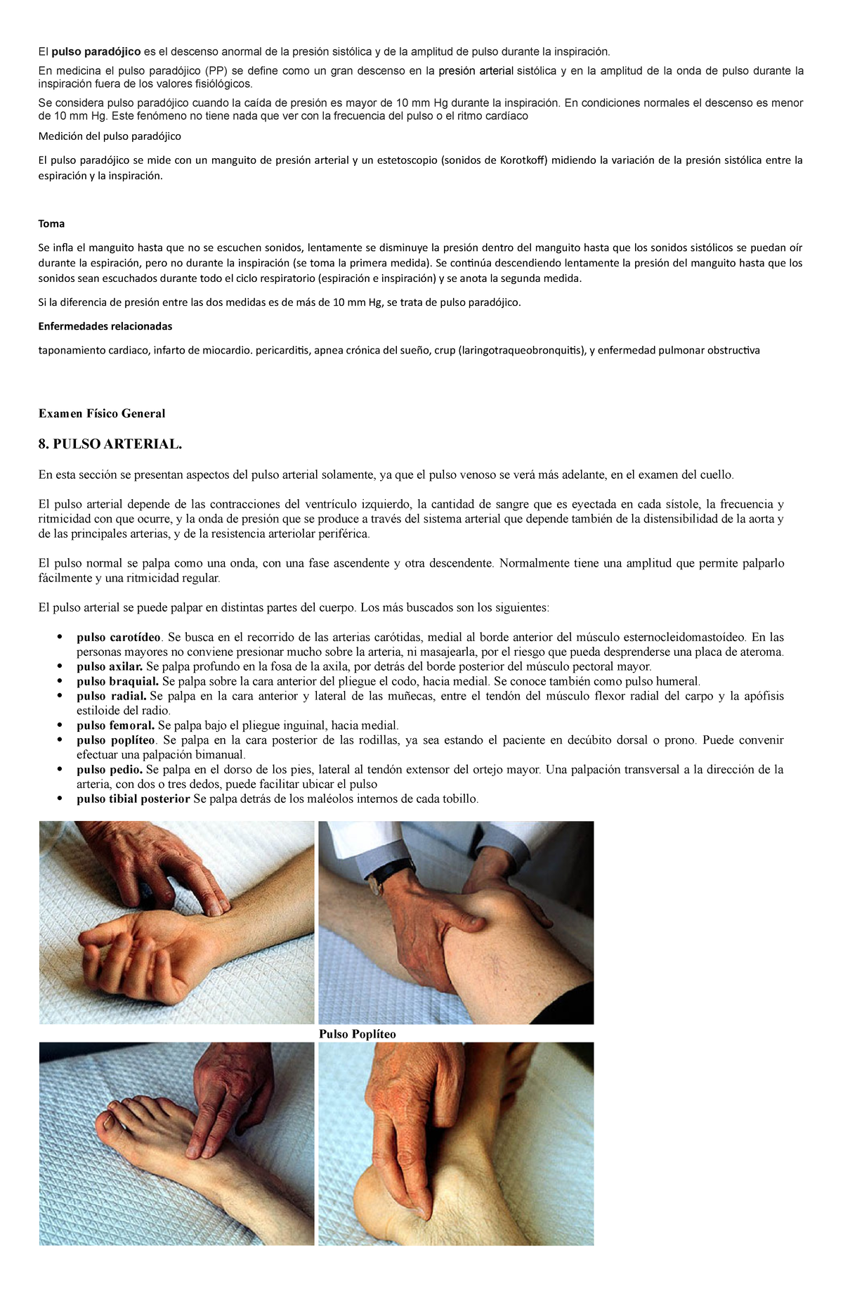 Signos vitales - El pulso - Studocu