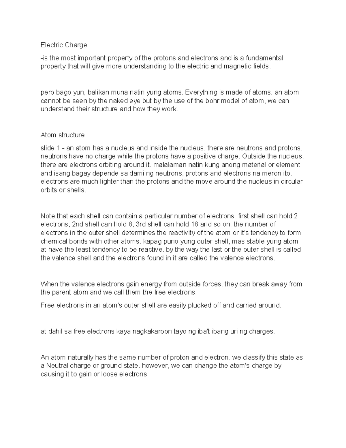 Electric Charge report script - Electric Charge -is the most important ...