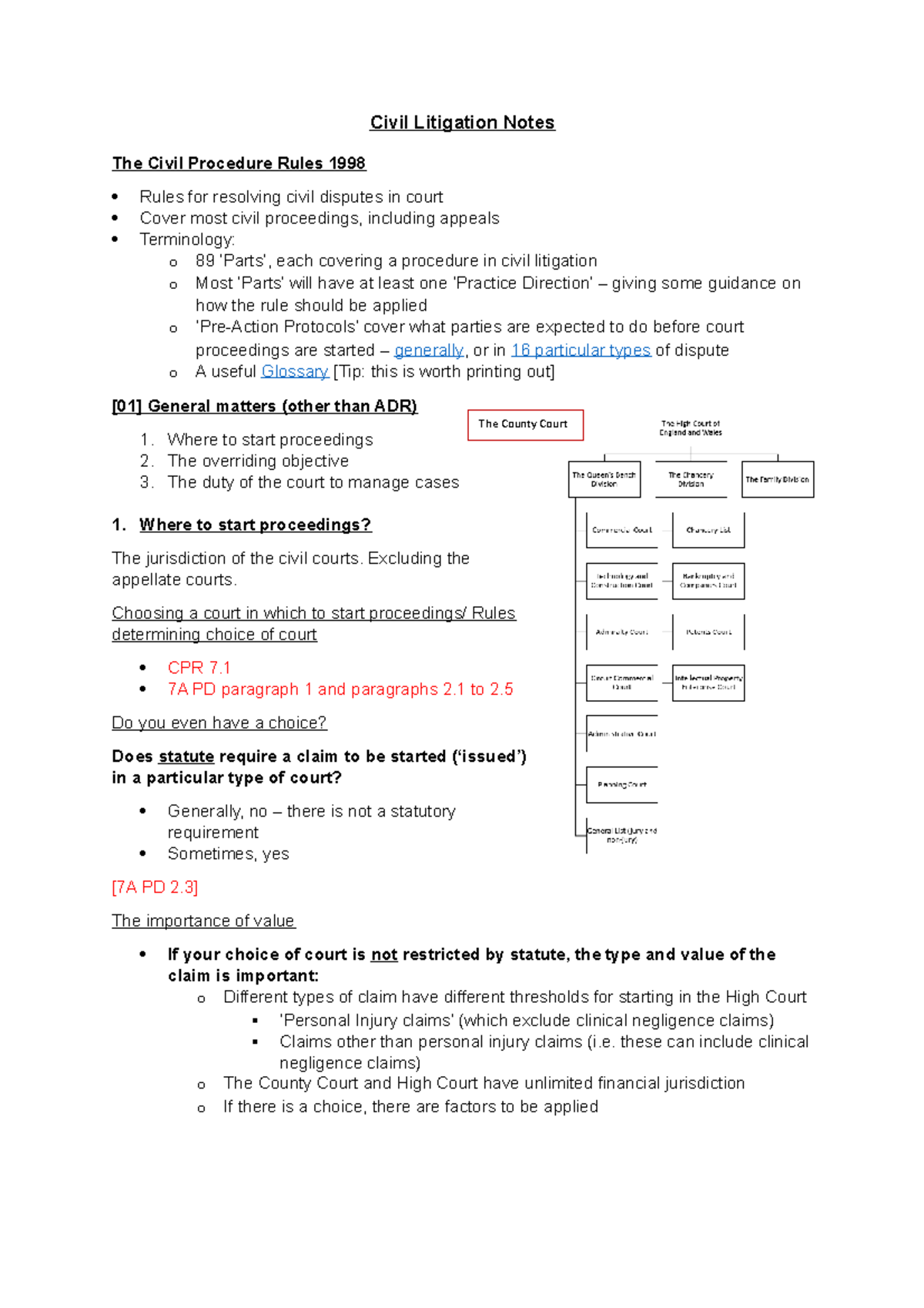 Civil Litigation Lecture notes - Civil Litigation Notes The Civil ...