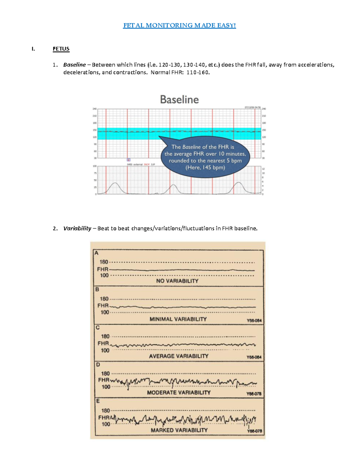 Fetal Monitoring Made Easy - FETAL MONITORING MADE EASY! I. FETUS ...