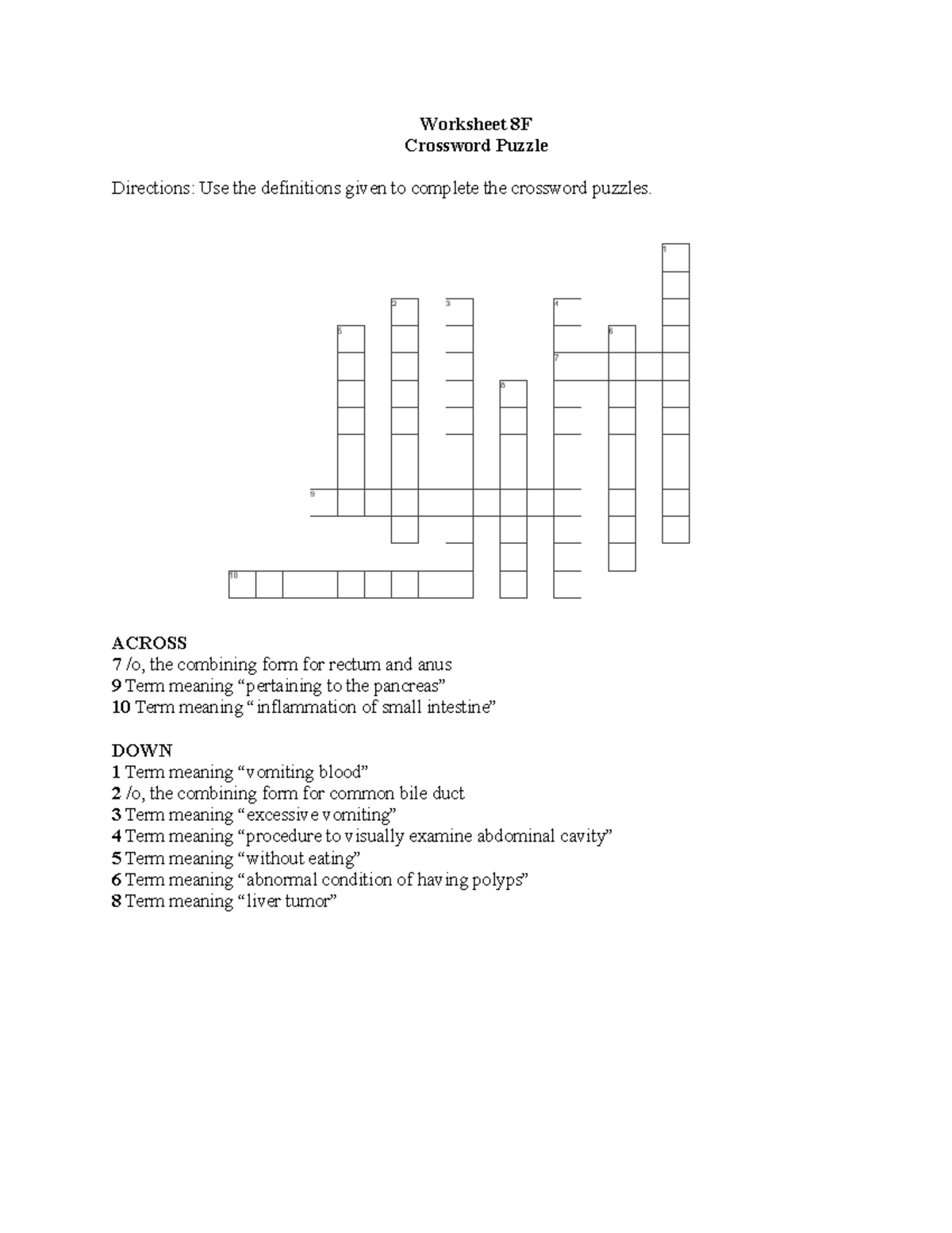 Worksheet 8F Crossword Puzzle Studying Material Worksheet 8F worksheet-8f-crossword-puzzle-studying-material-worksheet-8f