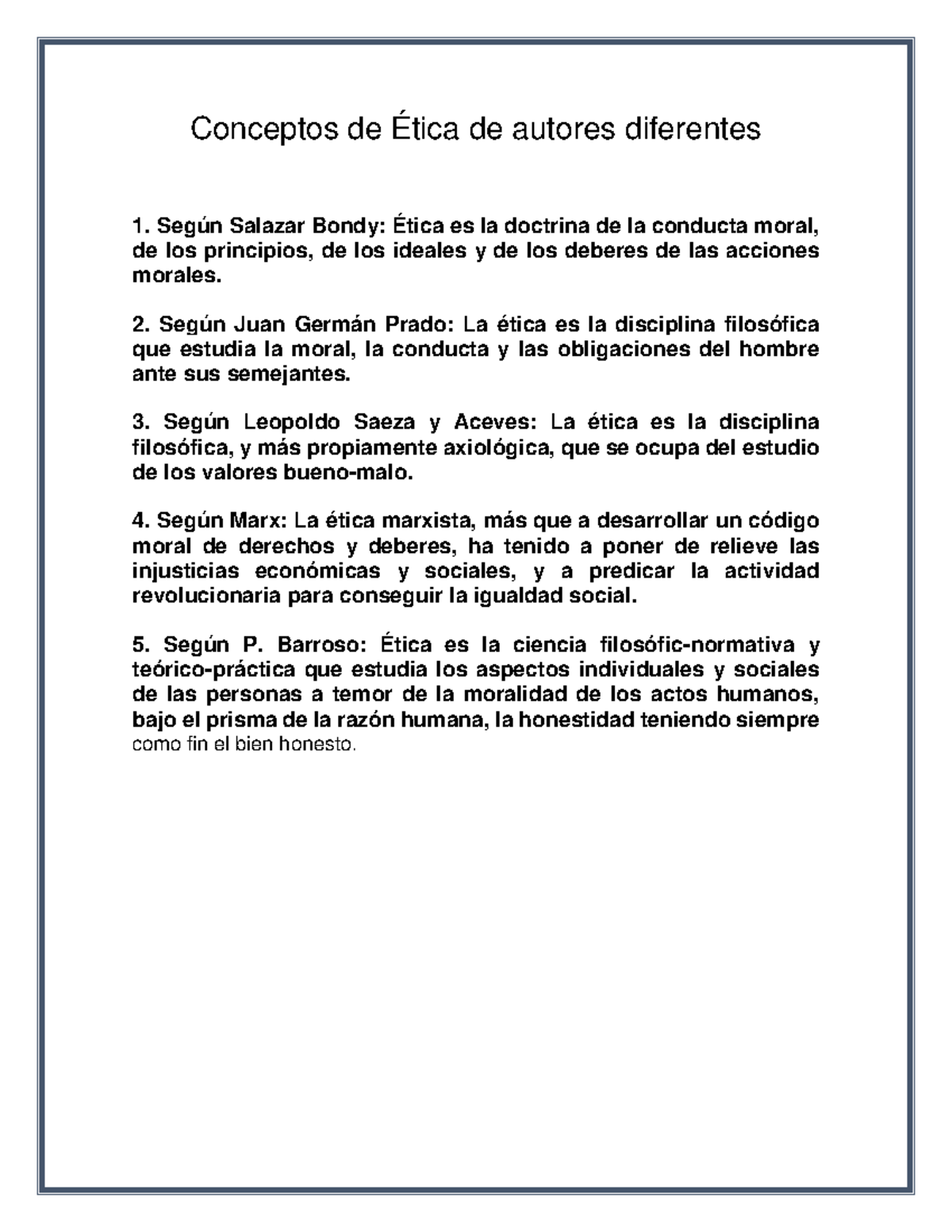 Conceptos de Ética - Según Juan Germán Prado: La ética es la disciplina ...