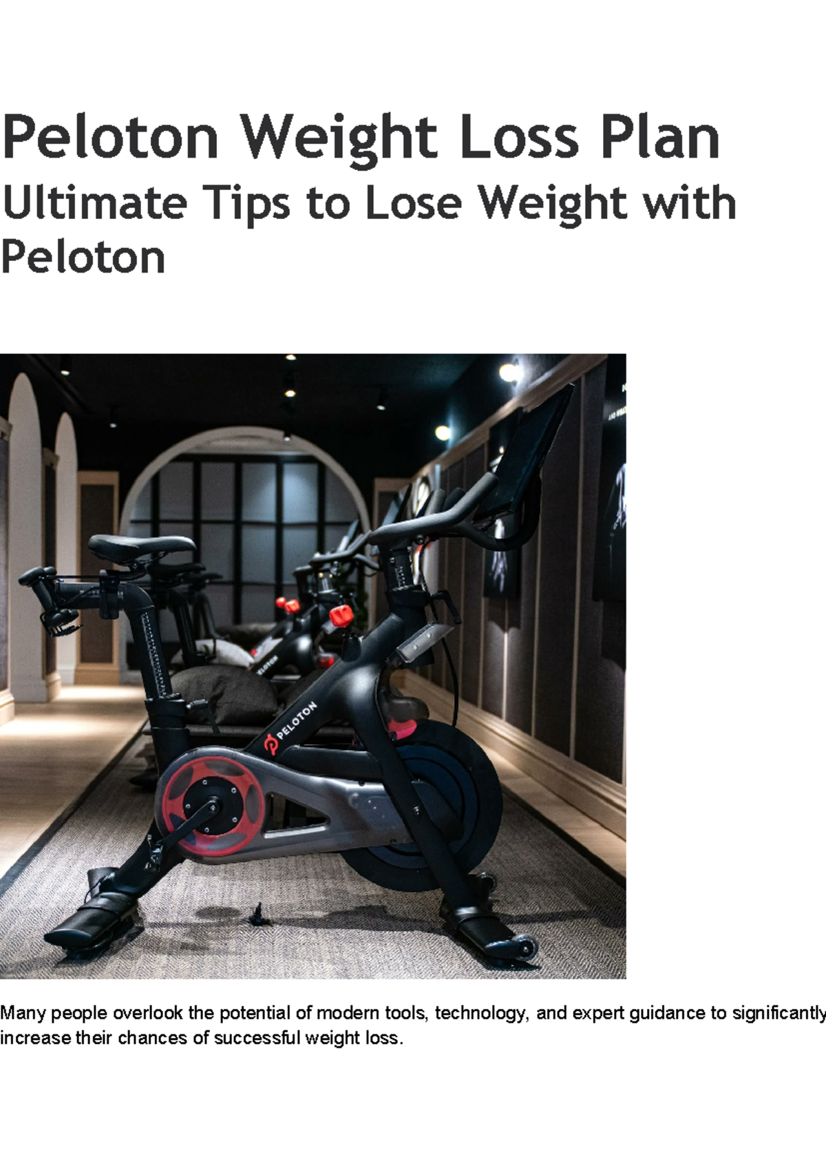 Peloton Weight Loss Plan - Peloton Weight Loss Plan Ultimate Tips to Lose Weight with Peloton ...