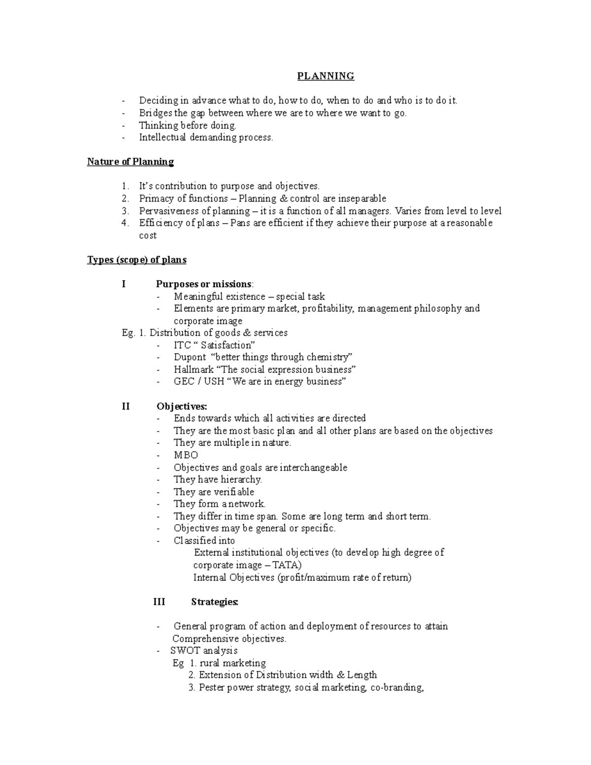 Unit 2 - planning - PLANNING - Deciding in advance what to do, how to ...