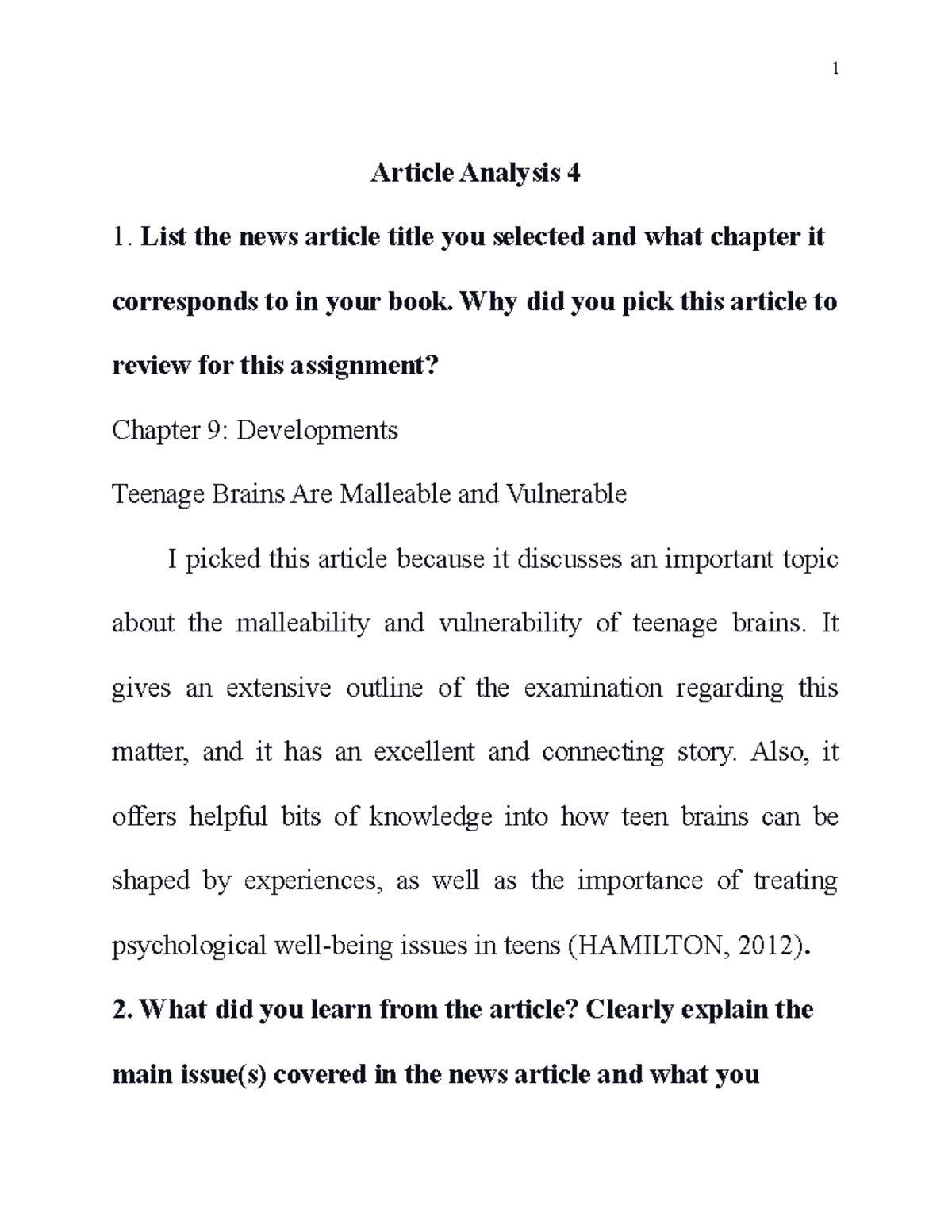 Article Analysis 4 - lectures - Article Analysis 4 List the news ...