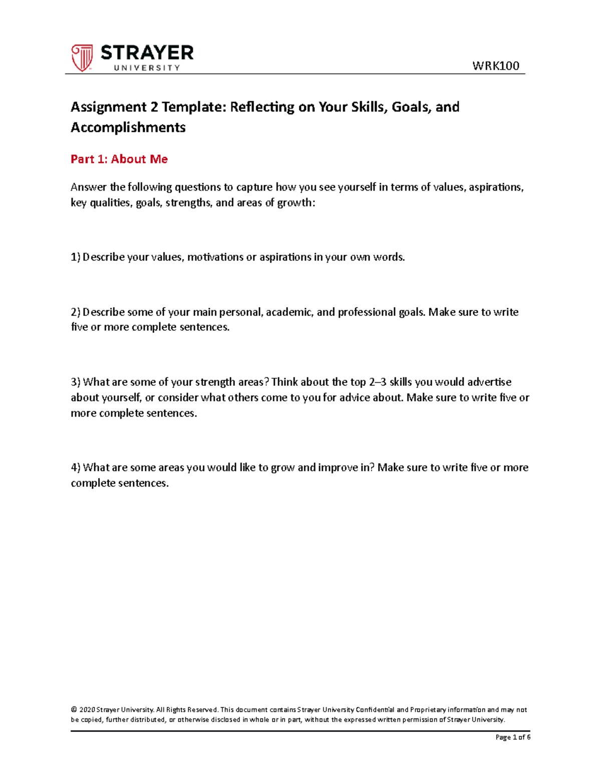 Assignment 2 Template - Assignment 2 Template: Reflecting on Your ...
