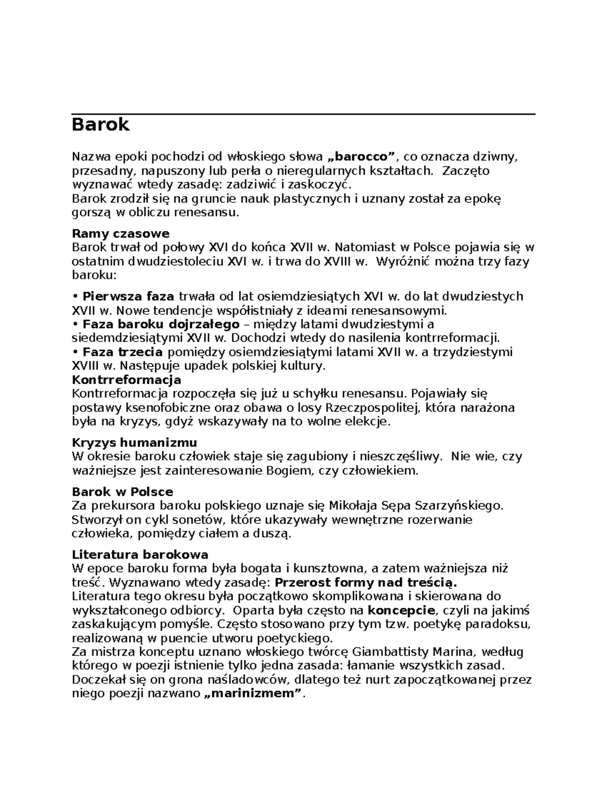 Barok - Barok Nazwa epoki pochodzi od włoskiego słowa „barocco”, co oznacza dziwny, przesadny ...