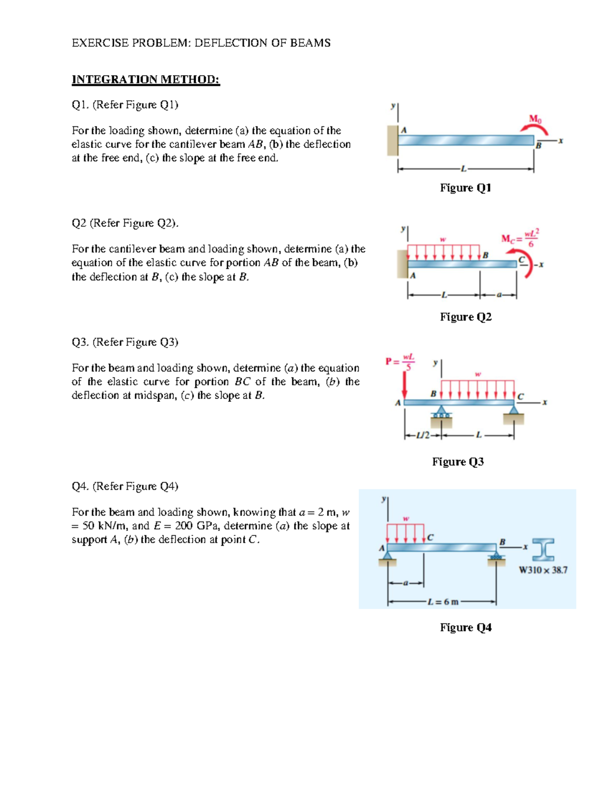 Exercise Problem Deflection OF Beams - Mechanical engineering - Studocu