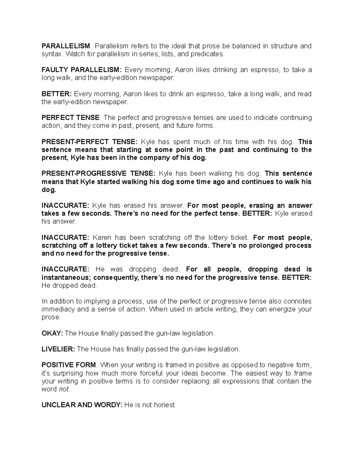 Parallelism - PARALLELISM. Parallelism refers to the ideal that prose ...