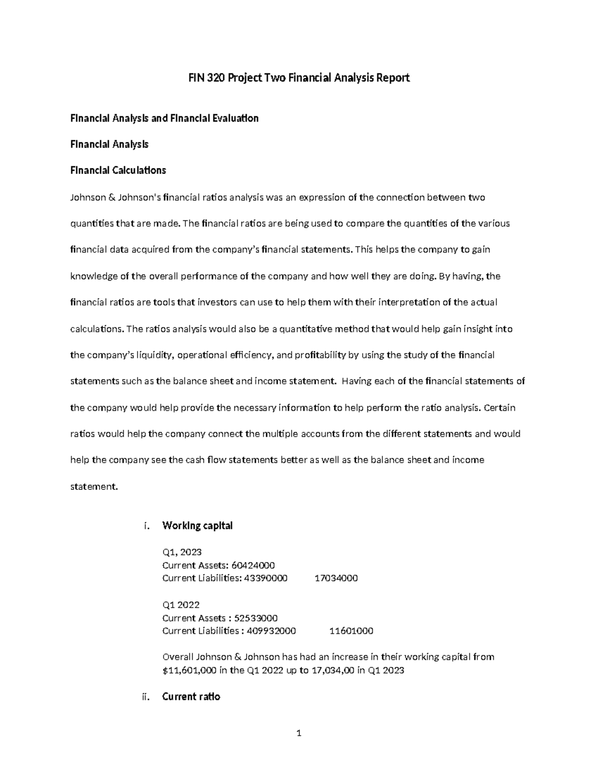 5-2 Project Two Milestone Comparison Analysis - FIN 320 Project Two ...