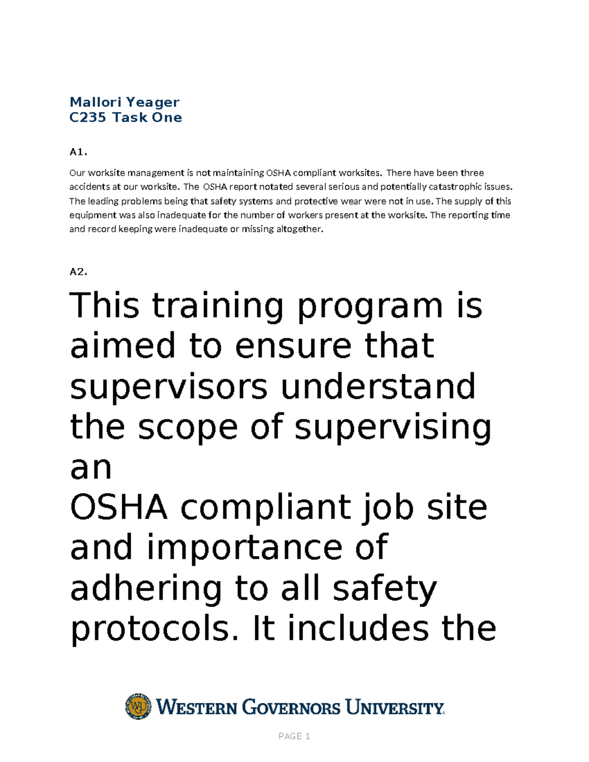 C235 Task One - task one - pass no edits - Mallori Yeager C235 Task One ...