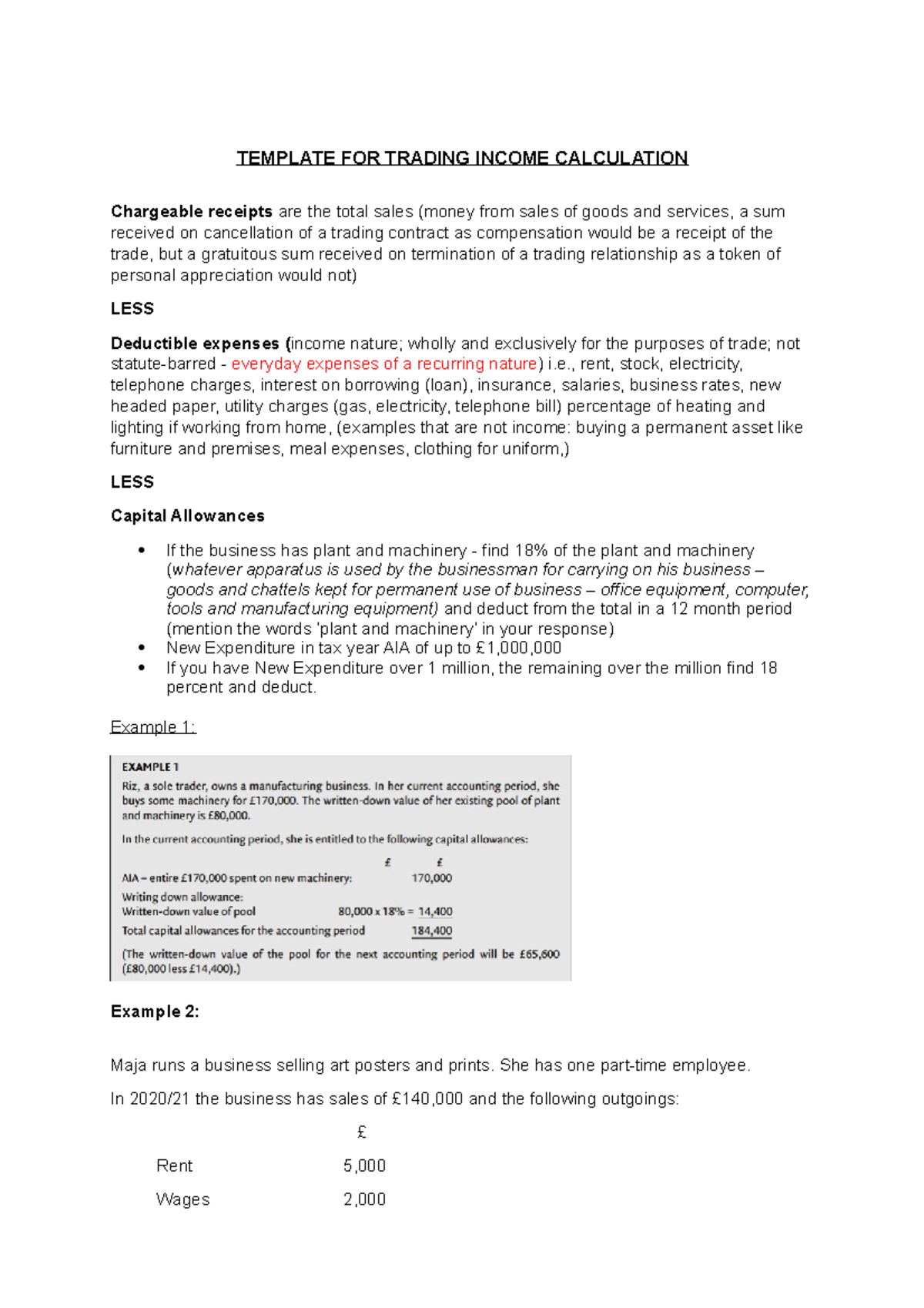 Templates for calculations with all examples - TEMPLATE FOR TRADING ...