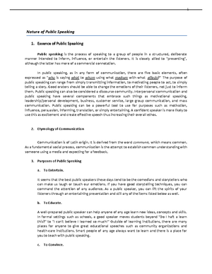 Speaking Plan in Public Speaking study guide - Public Speaking Notes ...