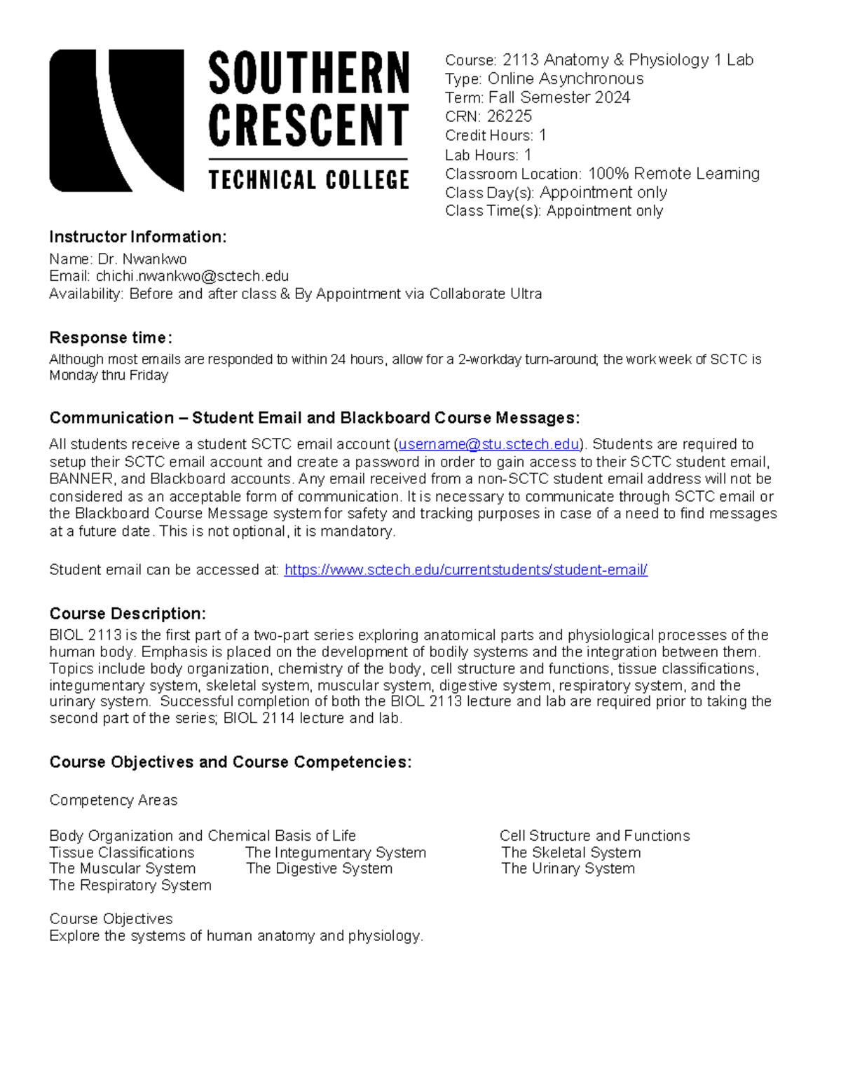 Biol 2113 Lab 26225 - ... - Course: 2113 Anatomy & Physiology 1 Lab ...