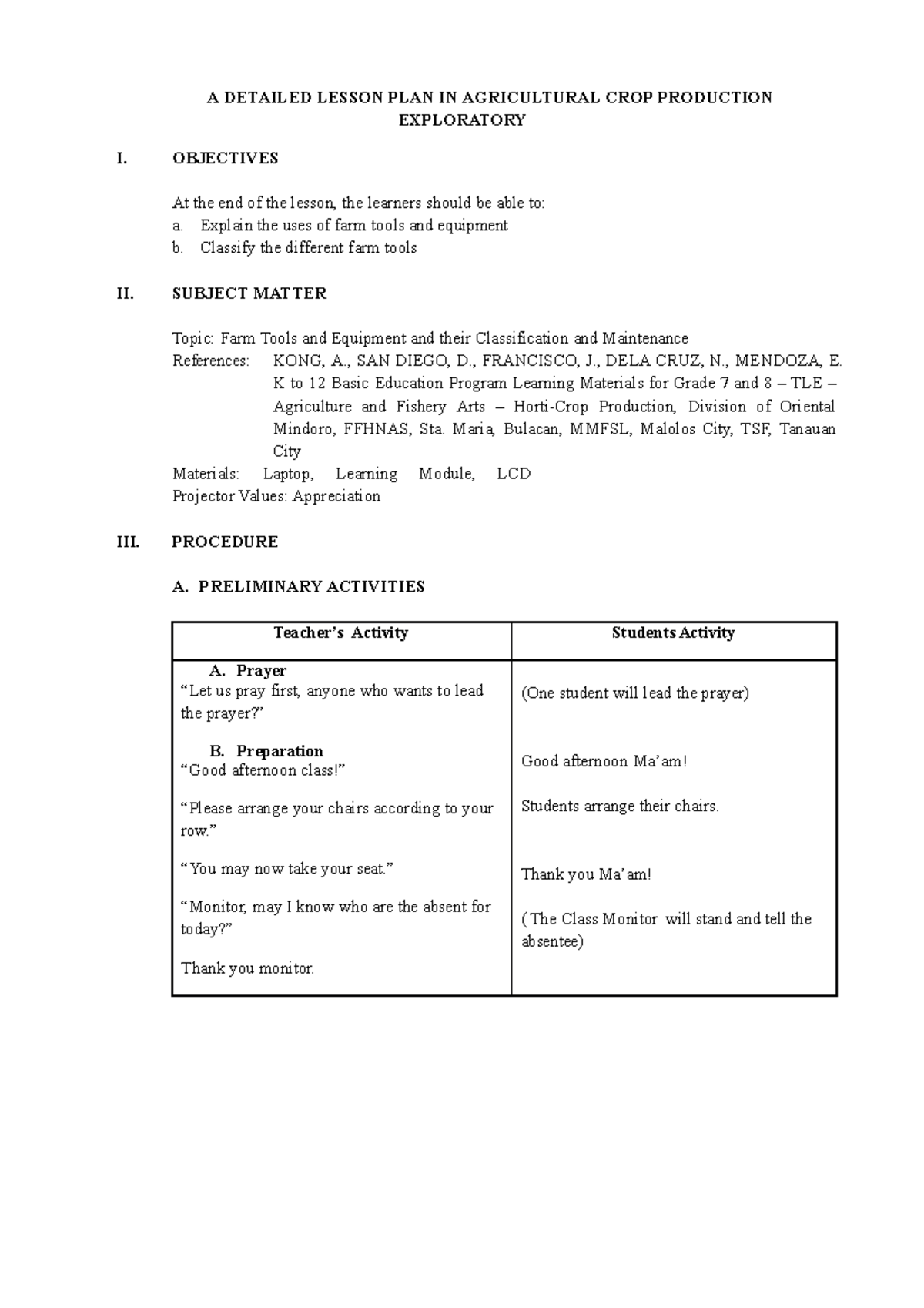 A detailed lesson plan in agricultural crop production exploratory i ...