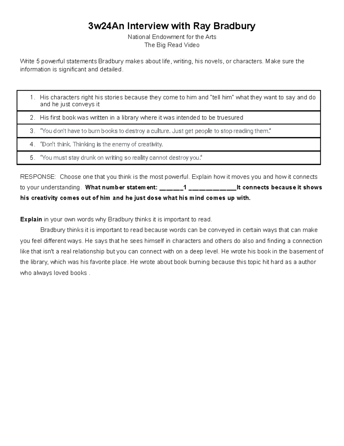 Copy of An Interview with Ray Bradbury - 3w24An Interview with Ray ...