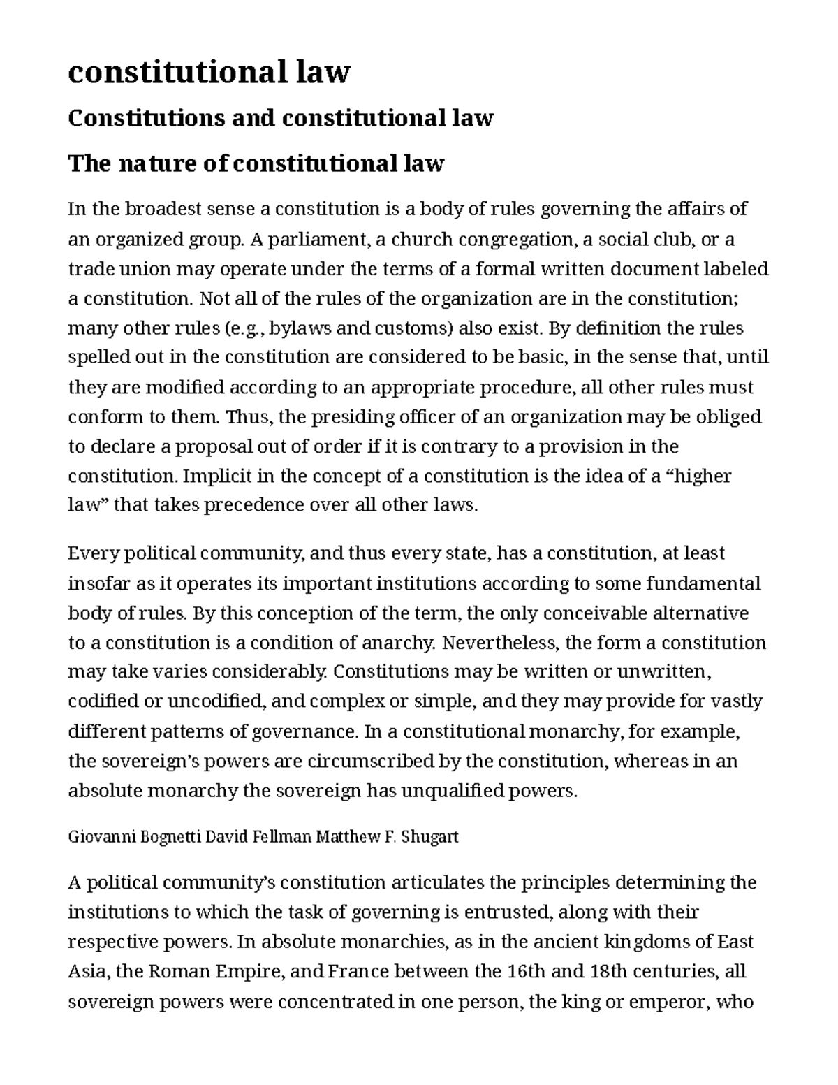 Constitutional law - Britannica Online Encyclopedia - constitutional ...